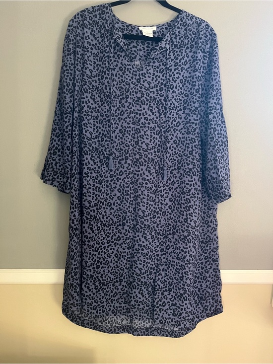 beachlunchlounge | Dresses | Beachlunchlounge Blue Leopard Print Tunic ...